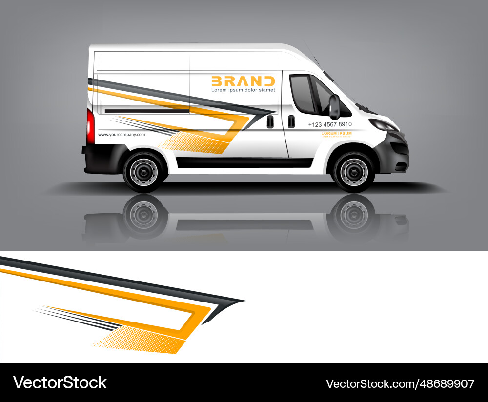 Van wrap design sticker and decal Royalty Free Vector Image