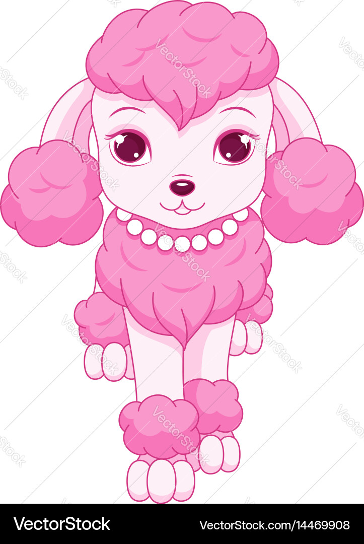 Adorable Pink Poodle Royalty Free Vector Image