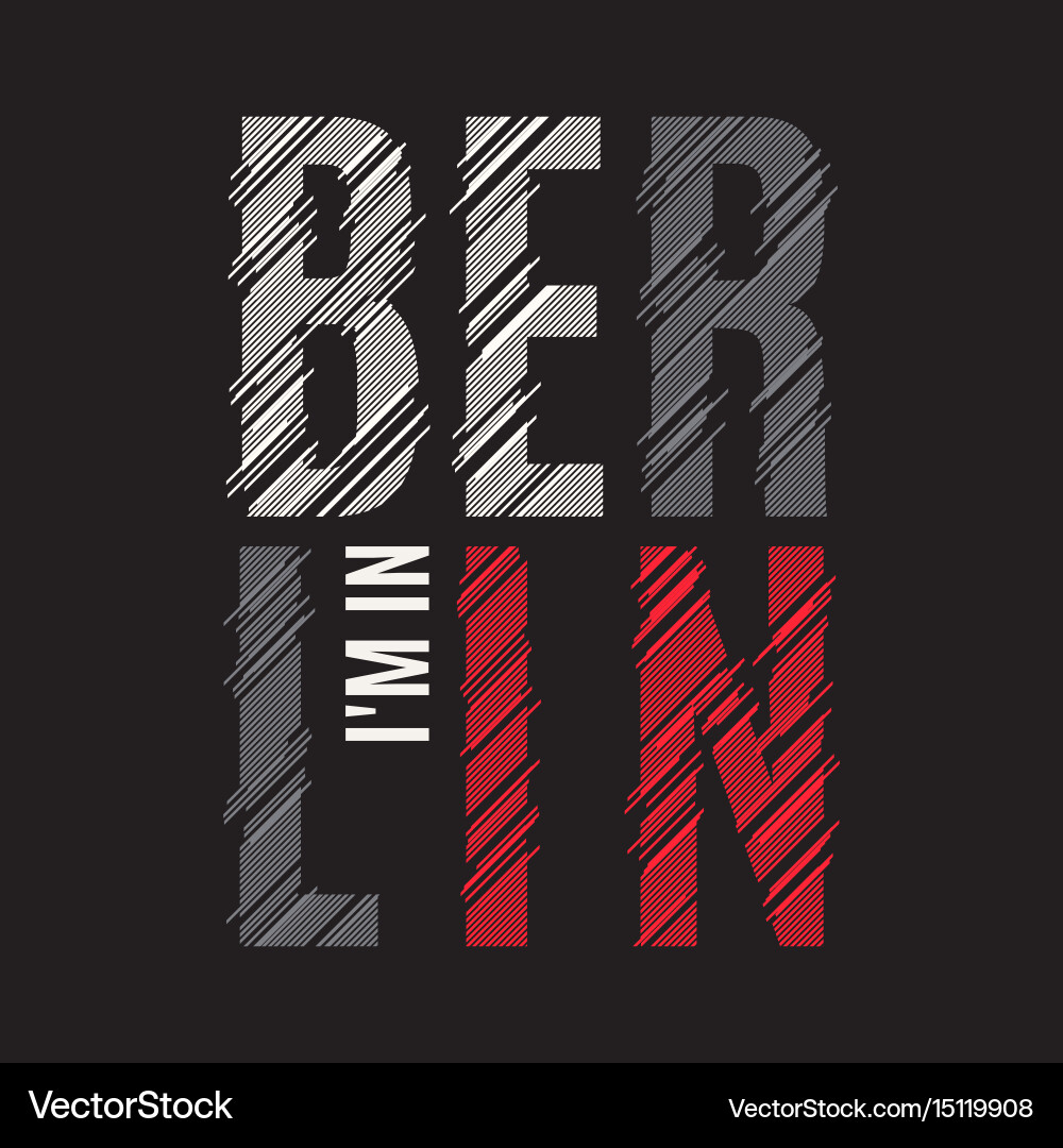 Berlin tee print t-shirt design graphics stamp Vector Image