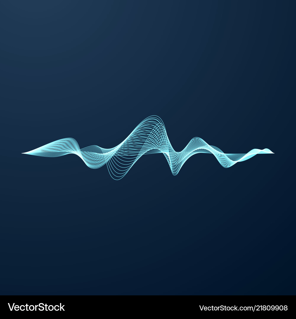 Blue Sonic Wave Abstract Royalty Free Vector Image