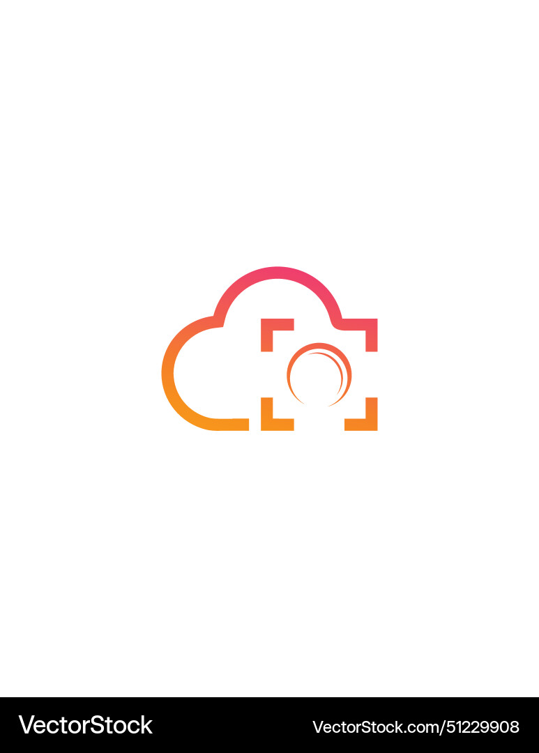 Camera and cloud logo Royalty Free Vector Image