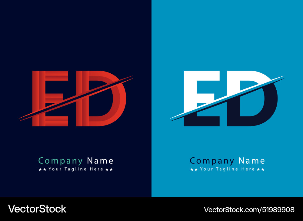 Ed letter logo template design Royalty Free Vector Image
