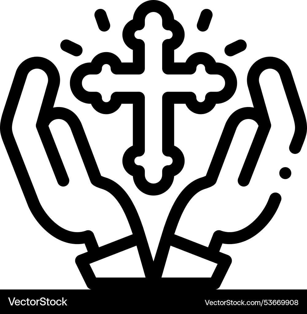 Faith icon thin linear style design isolated on Vector Image