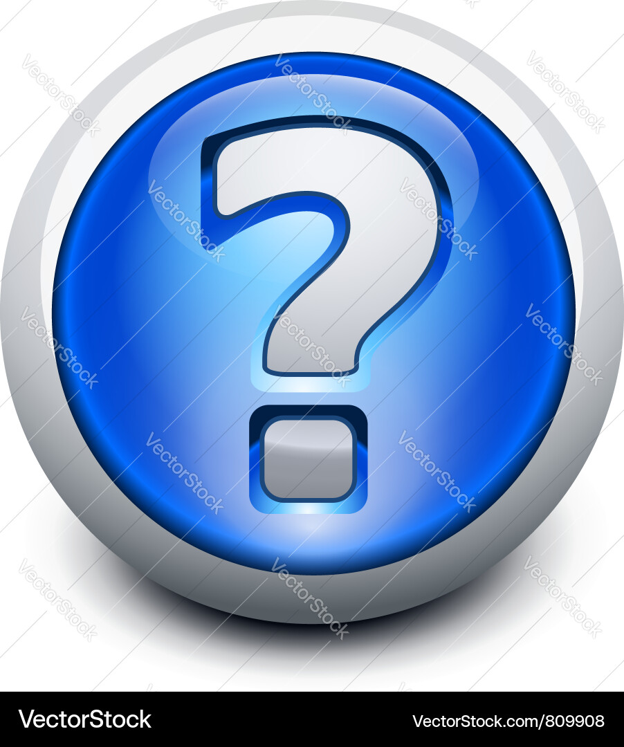 Glassy question button Royalty Free Vector Image