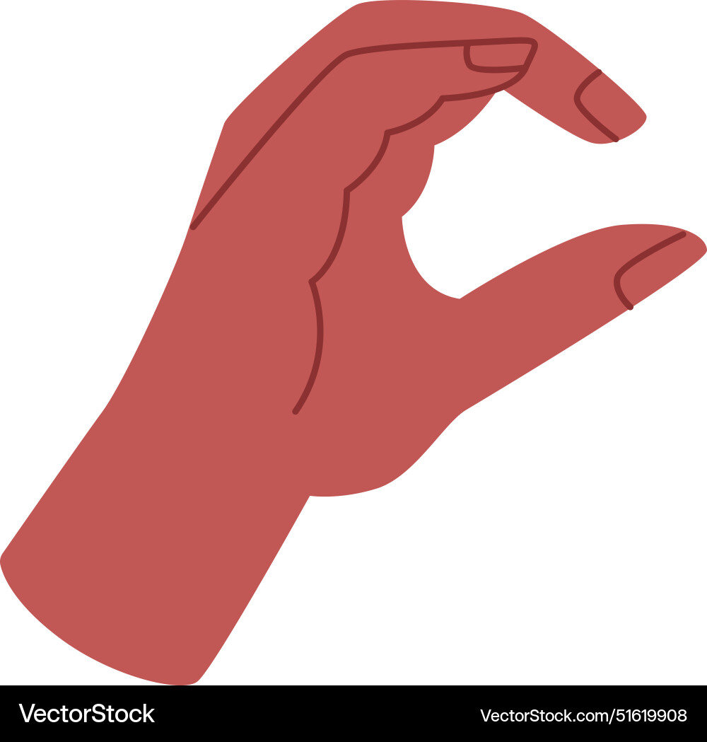 Hand sign alphabet c letter Royalty Free Vector Image