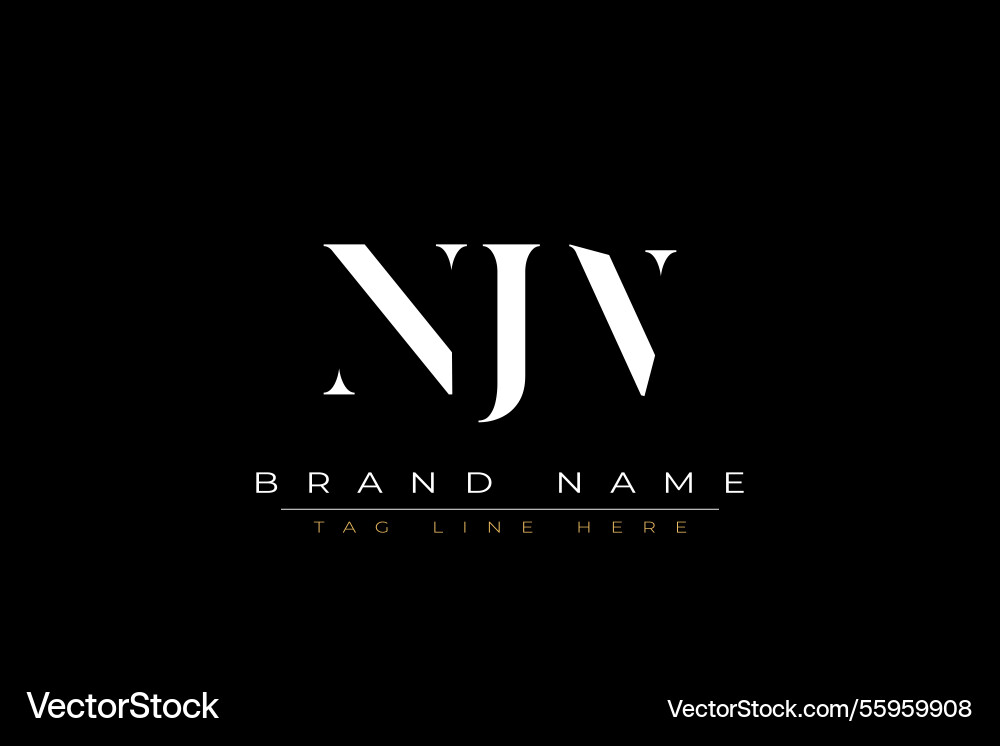 Njn abstract letter logo design Royalty Free Vector Image