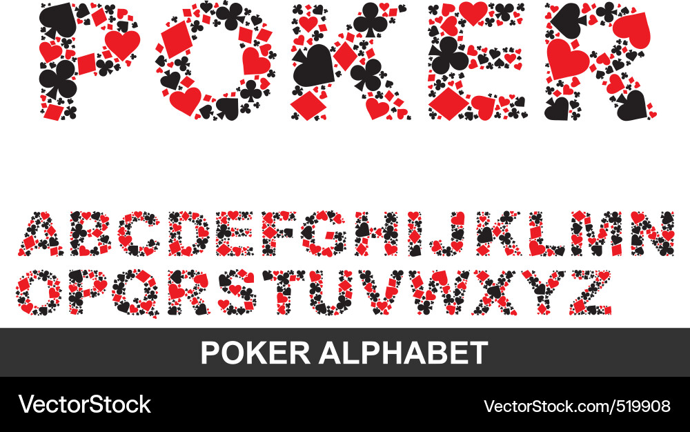 Poker alphabet from a to z Royalty Free Vector Image