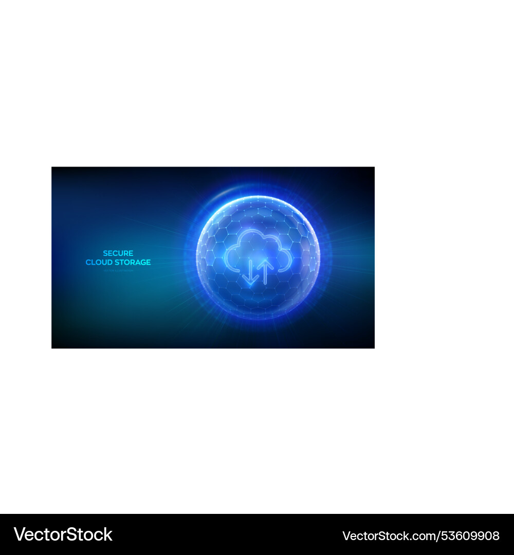 Secure cloud storage icon inside Royalty Free Vector Image