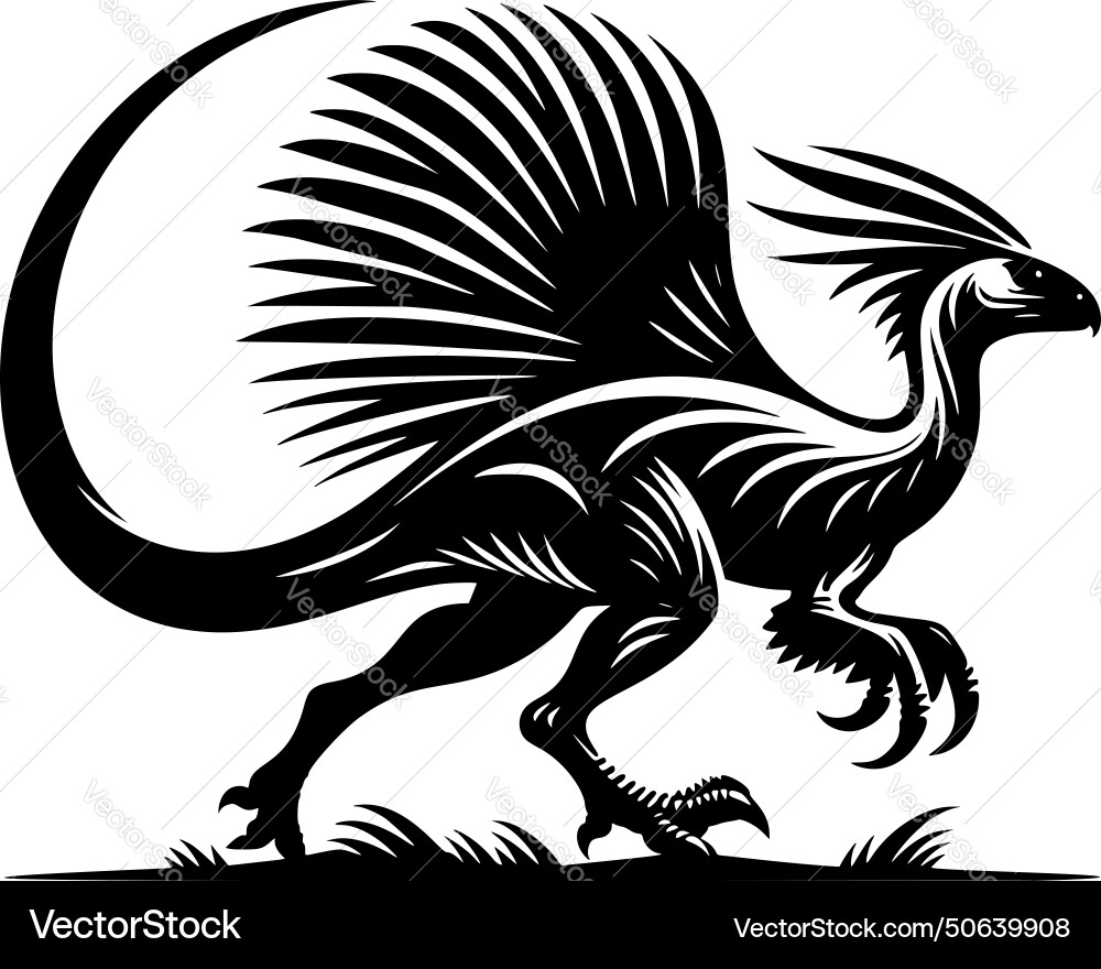Silhouette of a mythical creature Royalty Free Vector Image