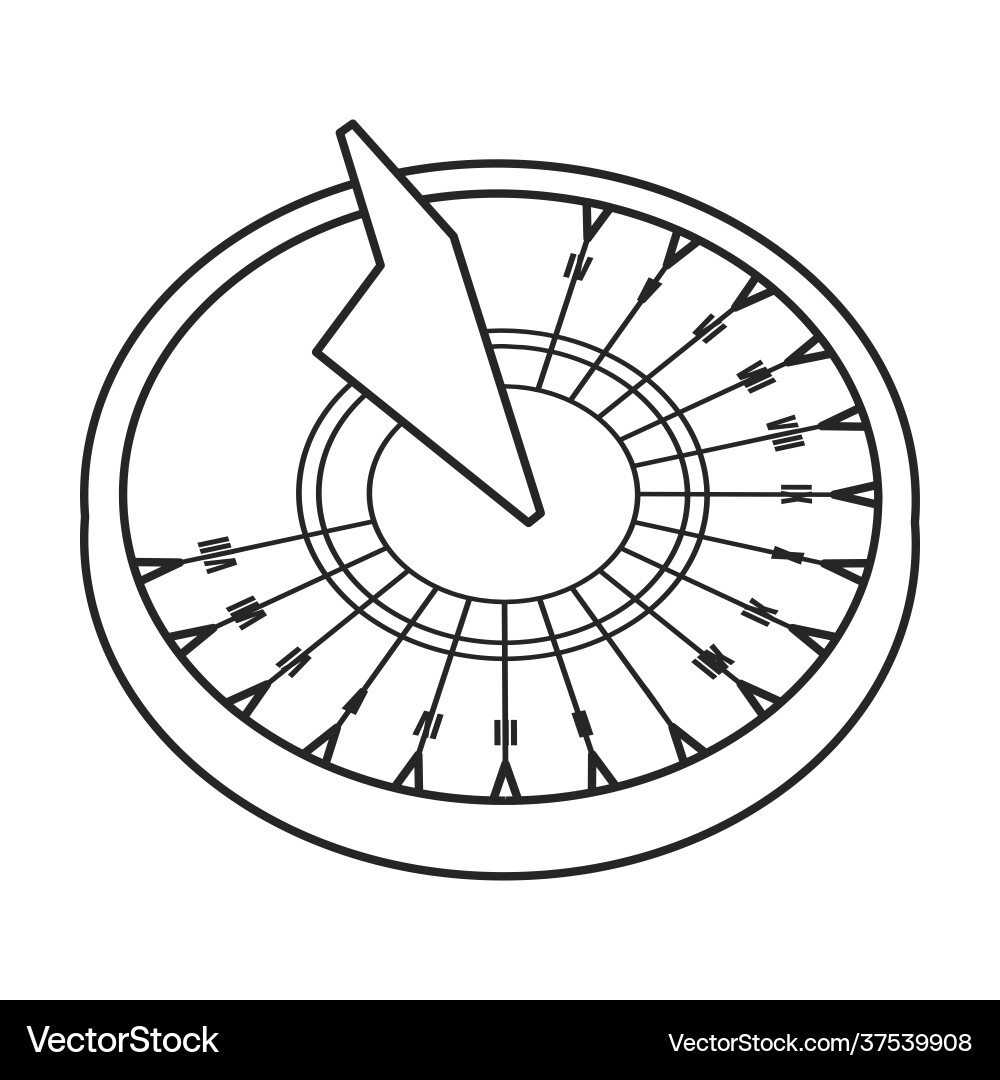 Sundial outline icon Royalty Free Vector Image