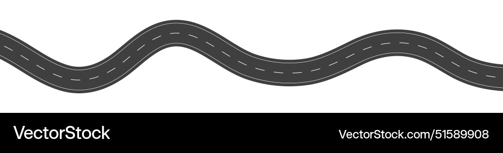 Wavy road with winding curves and horizontal path Vector Image