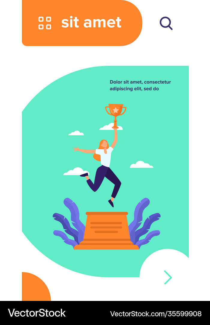 Woman celebrating victory Royalty Free Vector Image