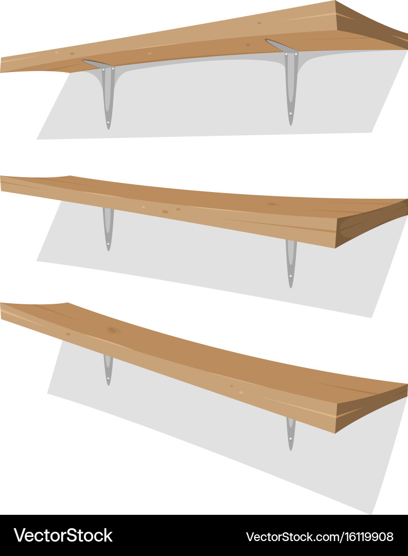 Wood shelf on the wall Royalty Free Vector Image