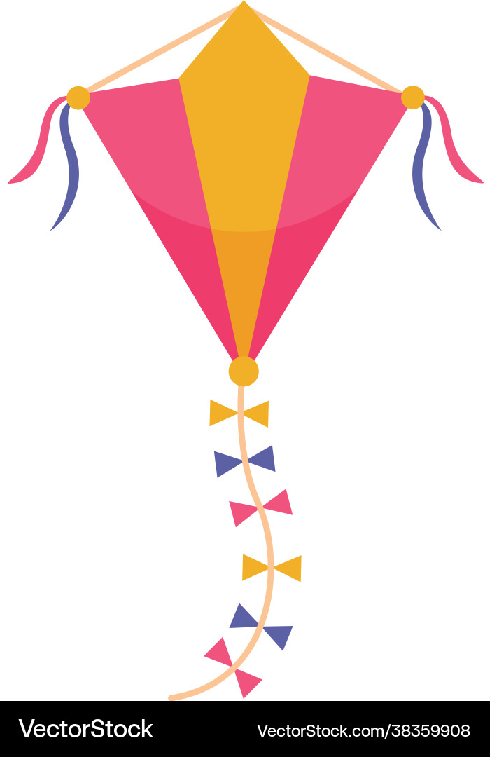 Yellow and pink kite Royalty Free Vector Image