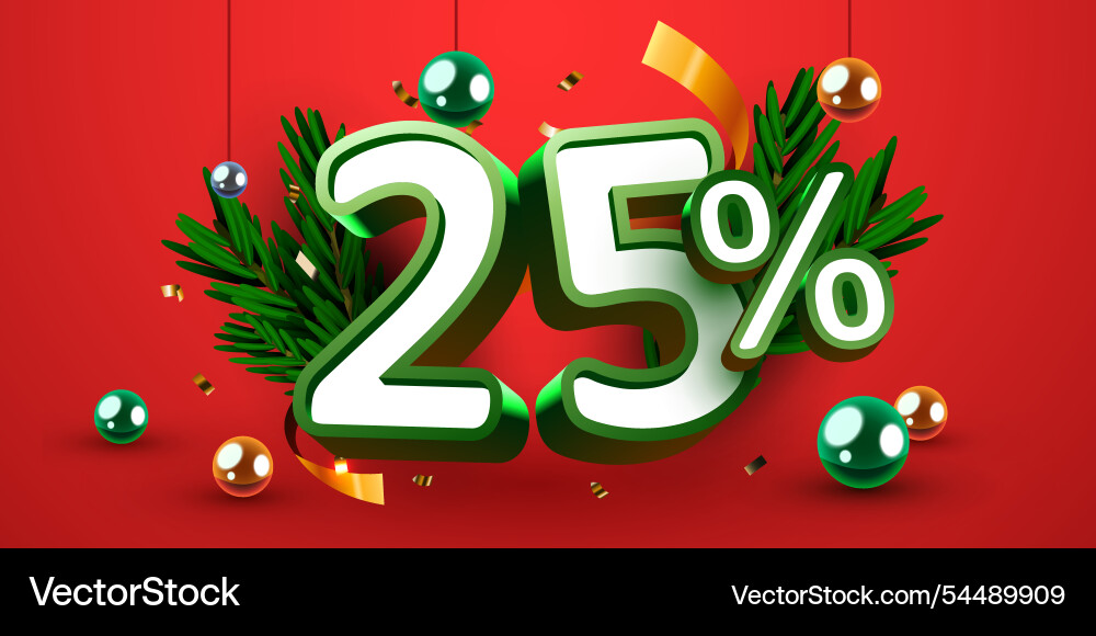 25 percent off discount creative composition Vector Image