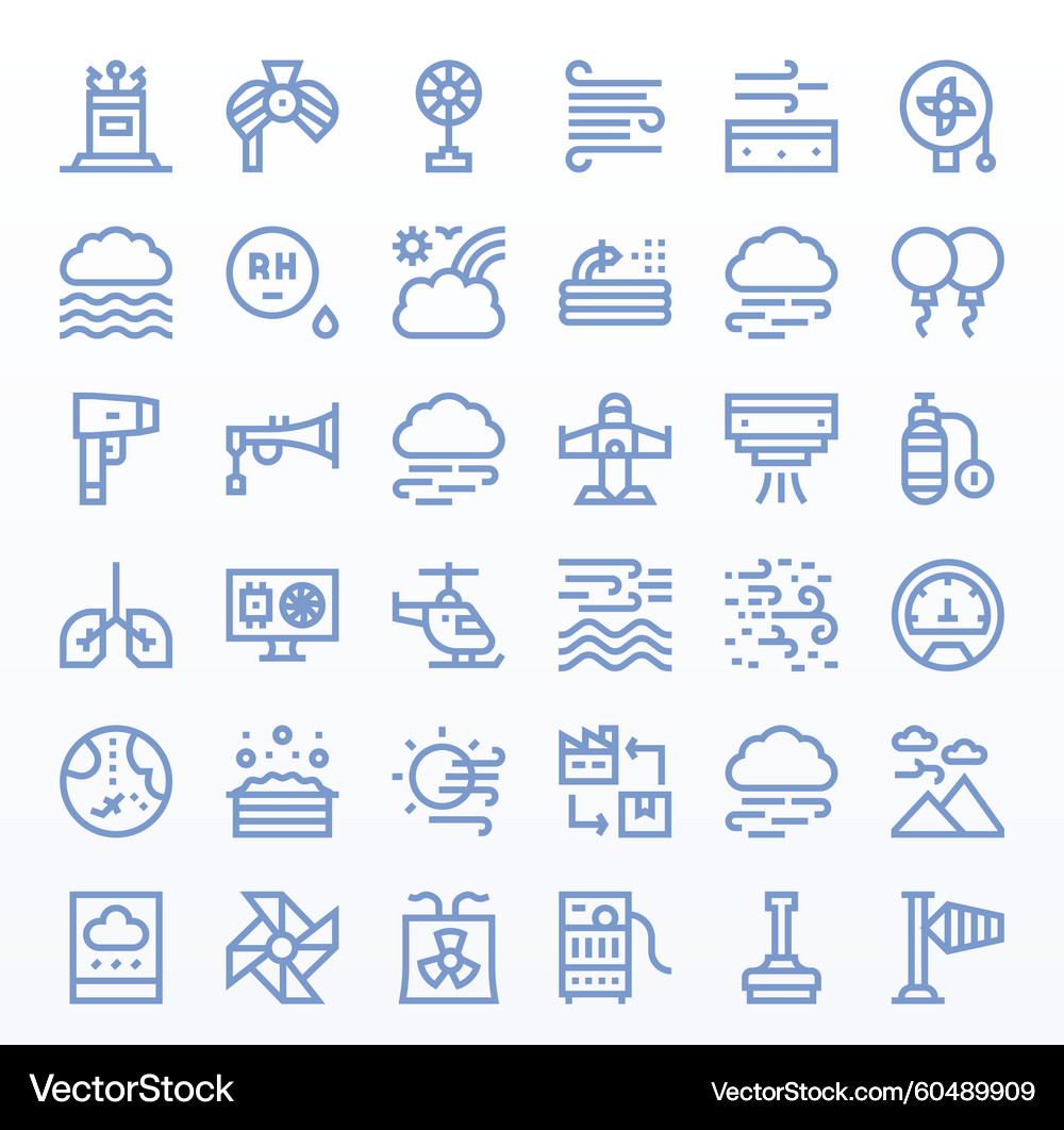 Airflow Line Icons Royalty Free Vector Image - VectorStock
