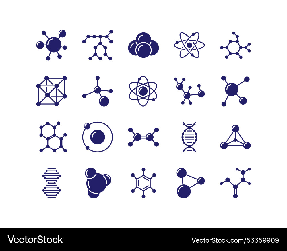 Chemische Icons molekulare Formel Struktur Vektorbild