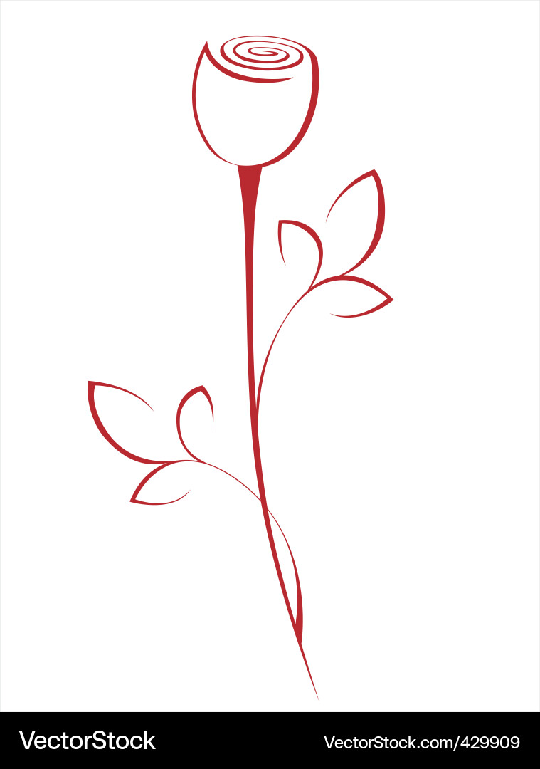 Line rose Royalty Free Vector Image - VectorStock