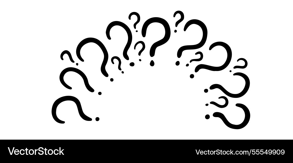 Question mark circle around concept doodle hand Vector Image