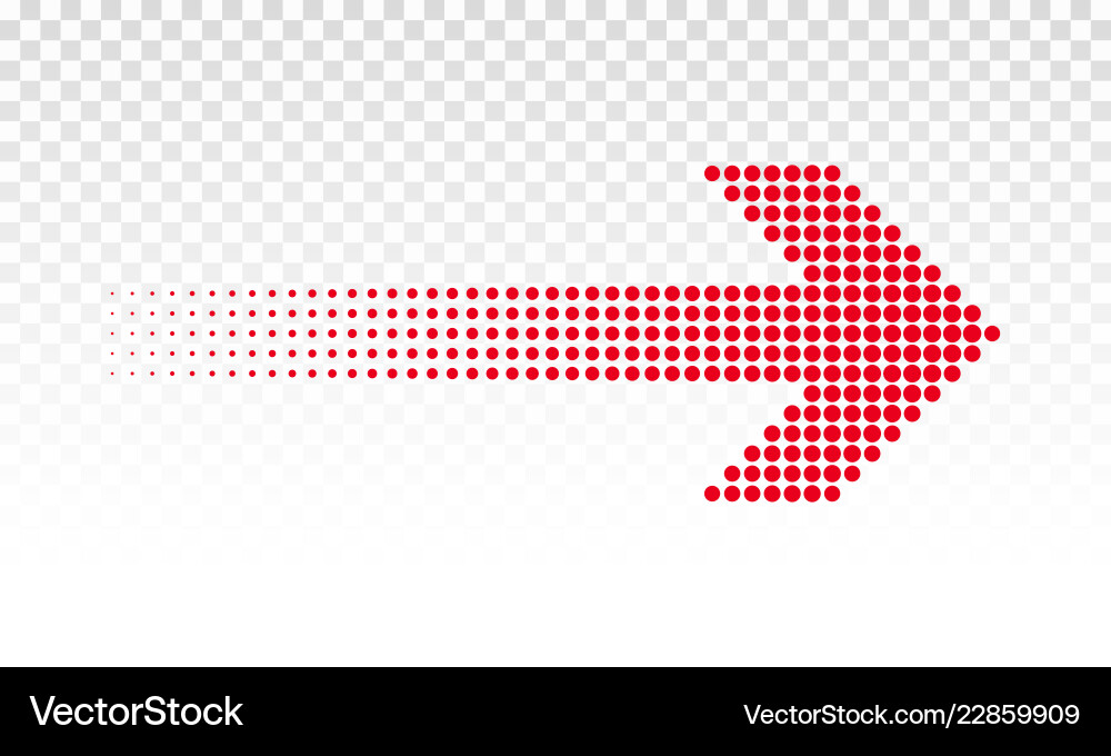 Red Dotted Arrow Icon Royalty Free Vector Image