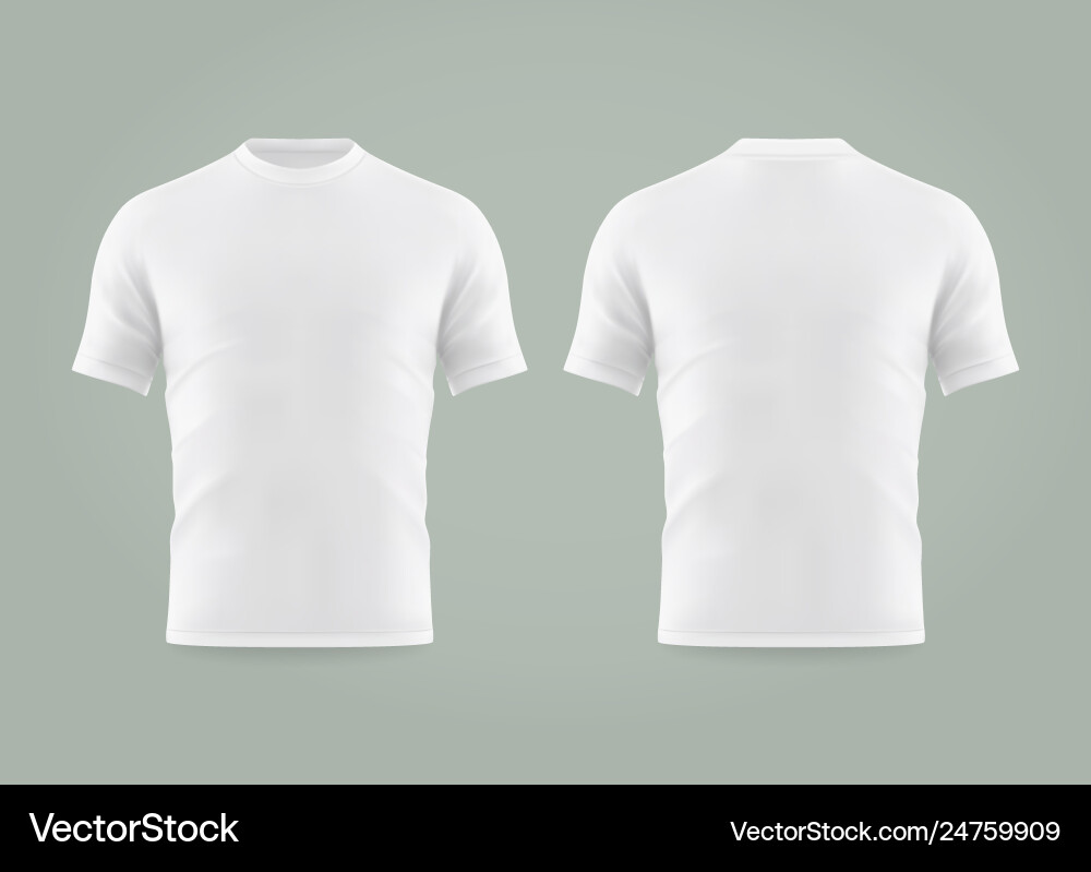 Set isolated white t-shirt or realistic apparel Vector Image