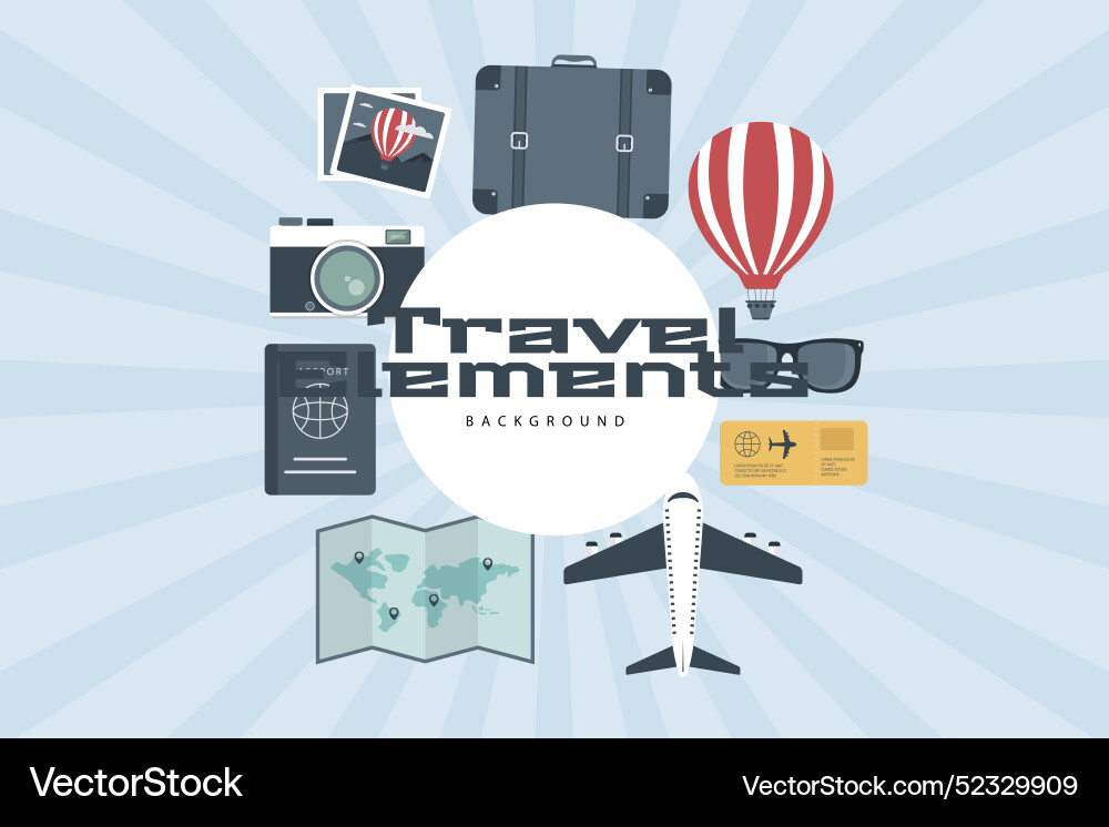 Travel elements background Royalty Free Vector Image