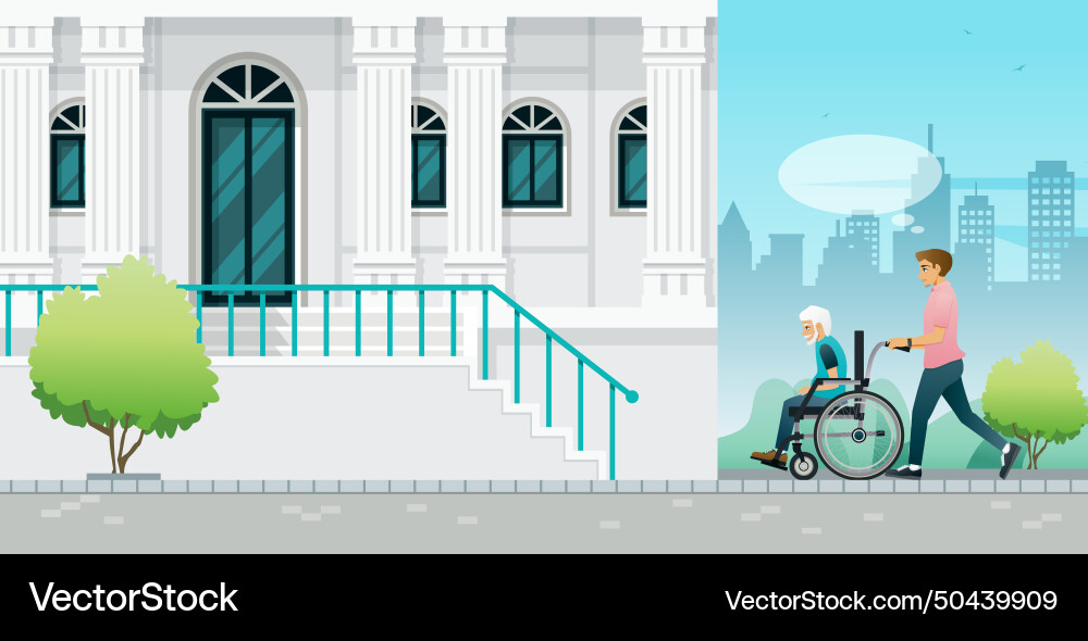 Wheelchair walkway Royalty Free Vector Image - VectorStock