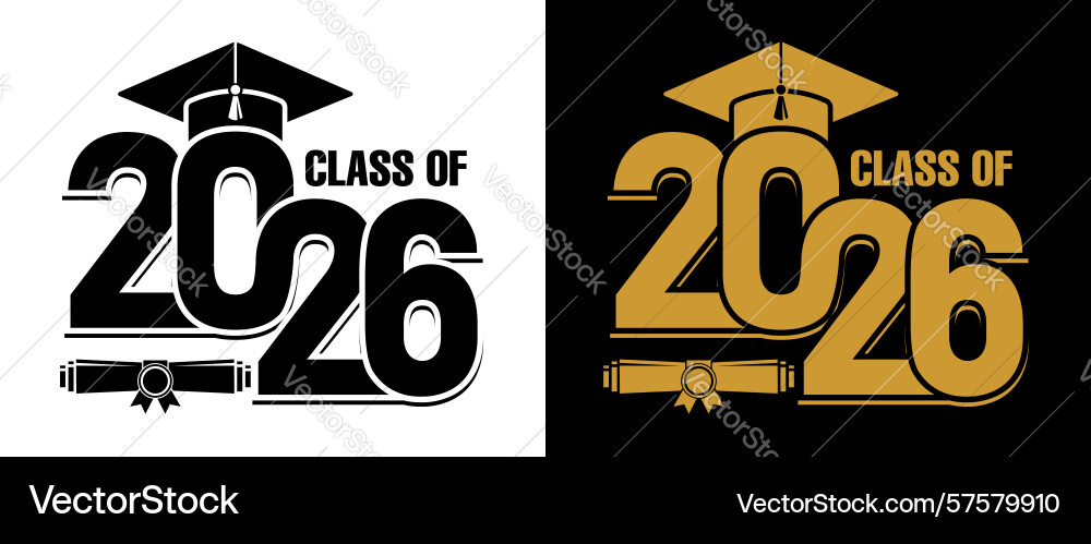 2026 graduate class logo Royalty Free Vector Image