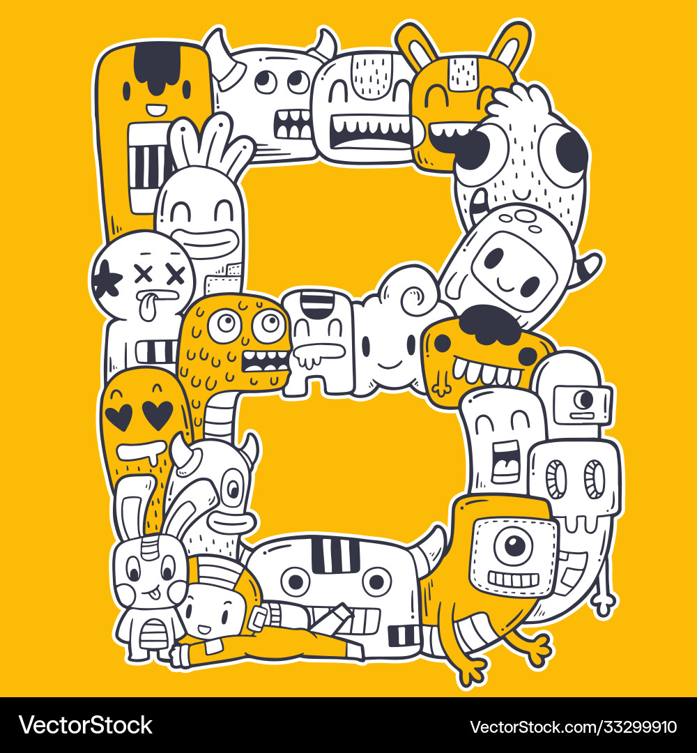 Alphabet b-two tone Royalty Free Vector Image - VectorStock