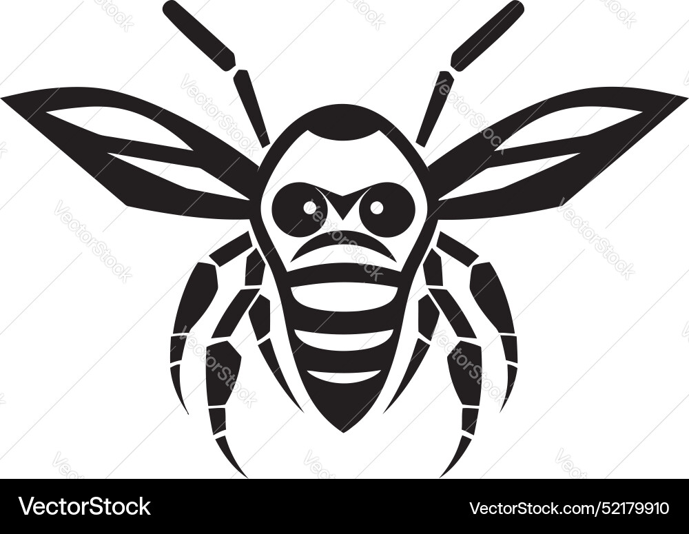 Bold wings hornet mascot design unveiled power Vector Image