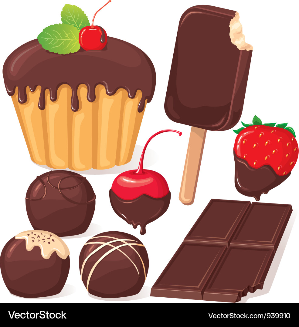 Chocolate set Royalty Free Vector Image - VectorStock
