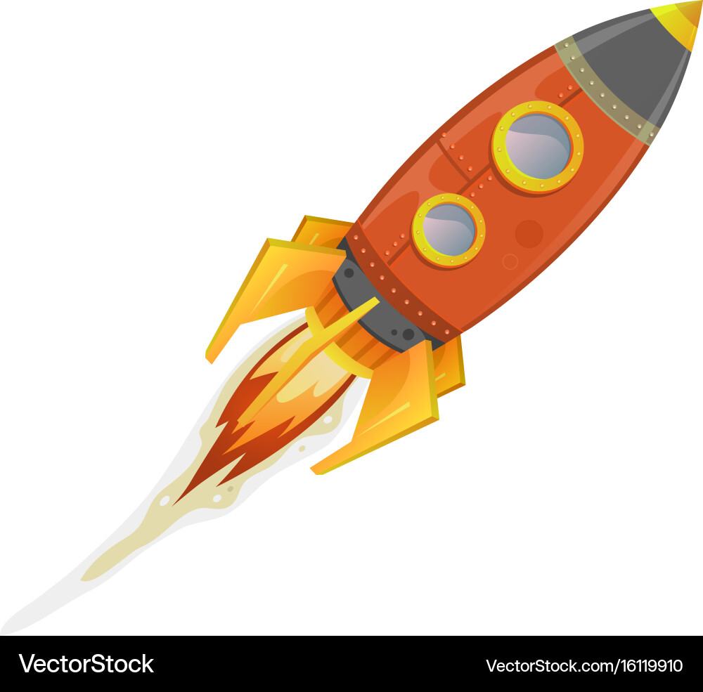 Comic rocket ship Royalty Free Vector Image - VectorStock