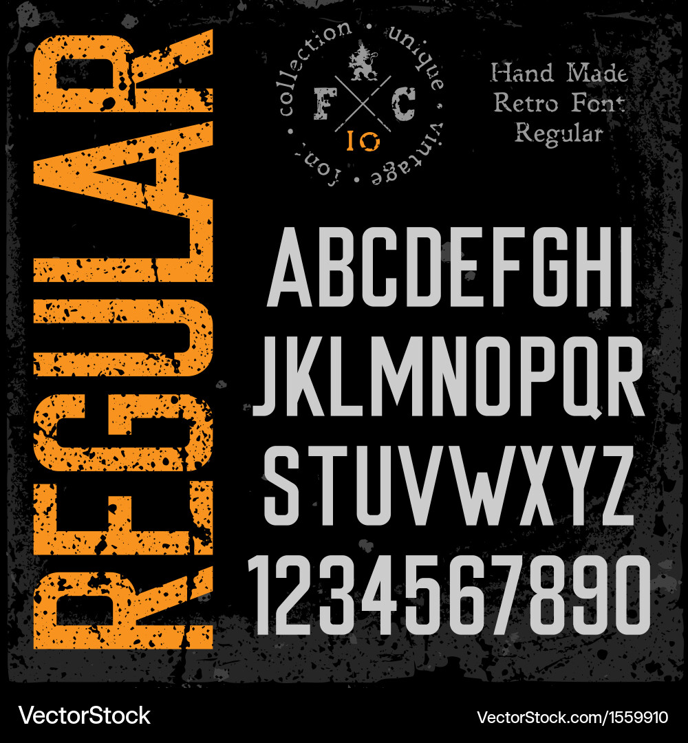 Handmade retro font Royalty Free Vector Image - VectorStock