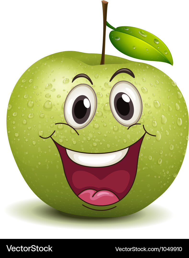 Happy apple smiley Royalty Free Vector Image - VectorStock