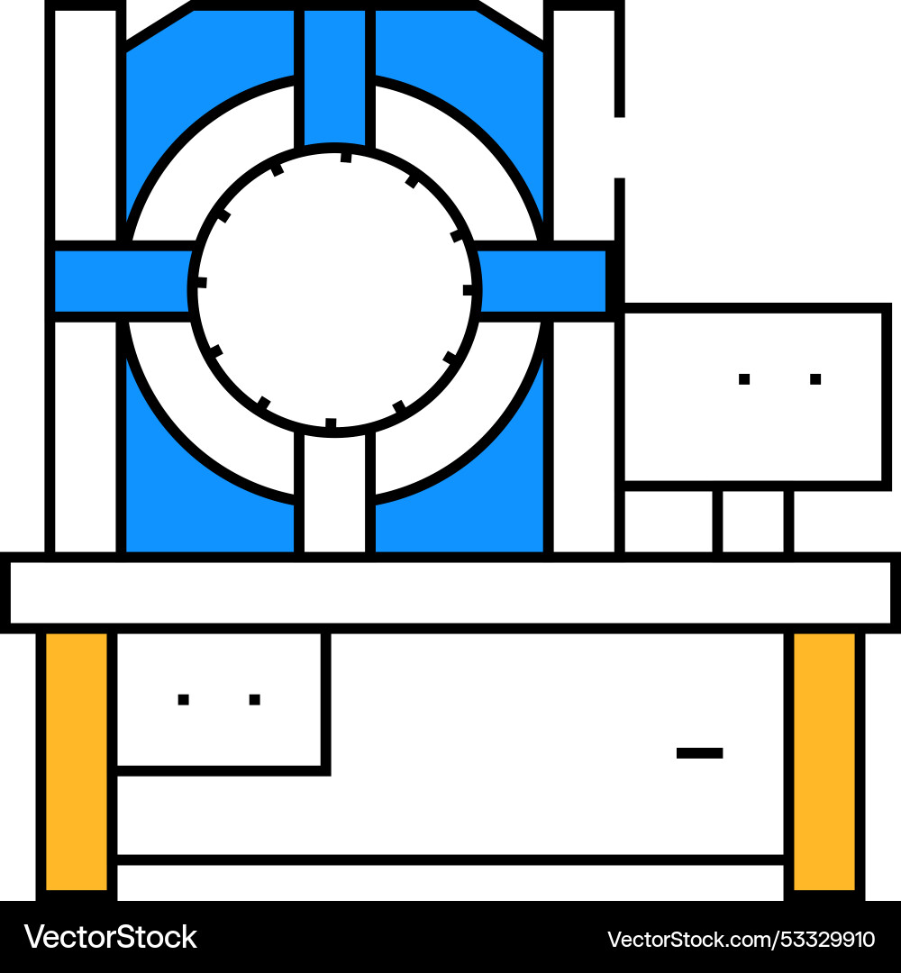 Industrial crimping machine icon color Royalty Free Vector