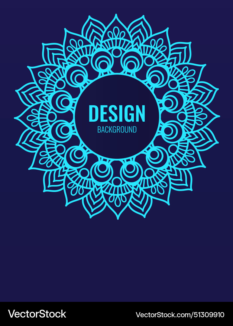 Mandala blue background beautiful flower Vector Image
