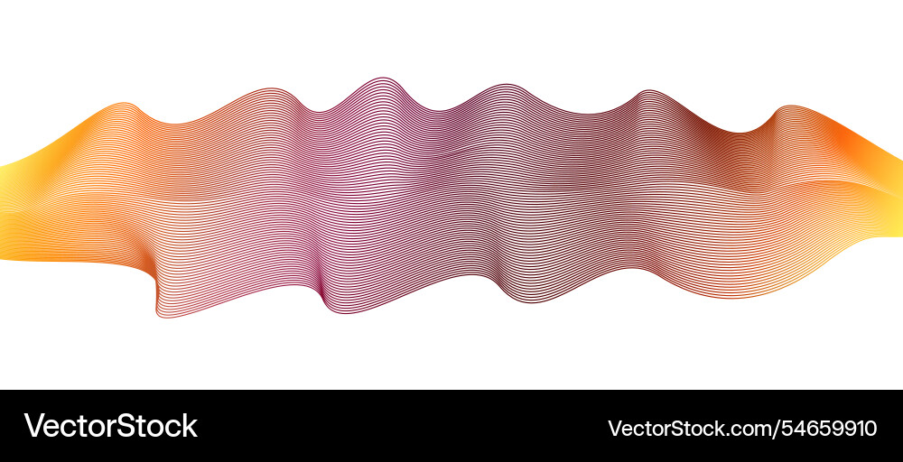 Maroon orange wave pattern fluid flowing ribbon Vector Image