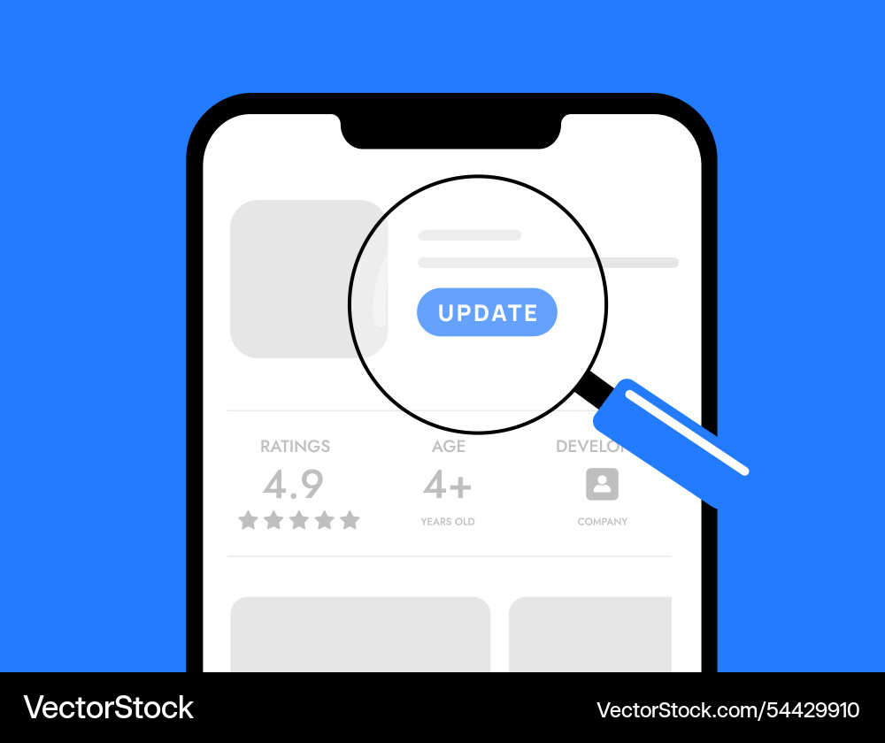 Mobile App Update Concept Software Upgrades New Vector Image