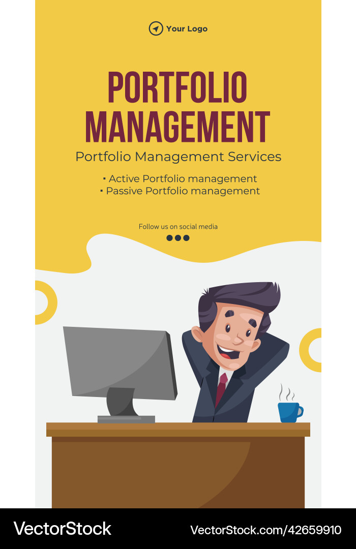 Portfolio management services portrait template Vector Image