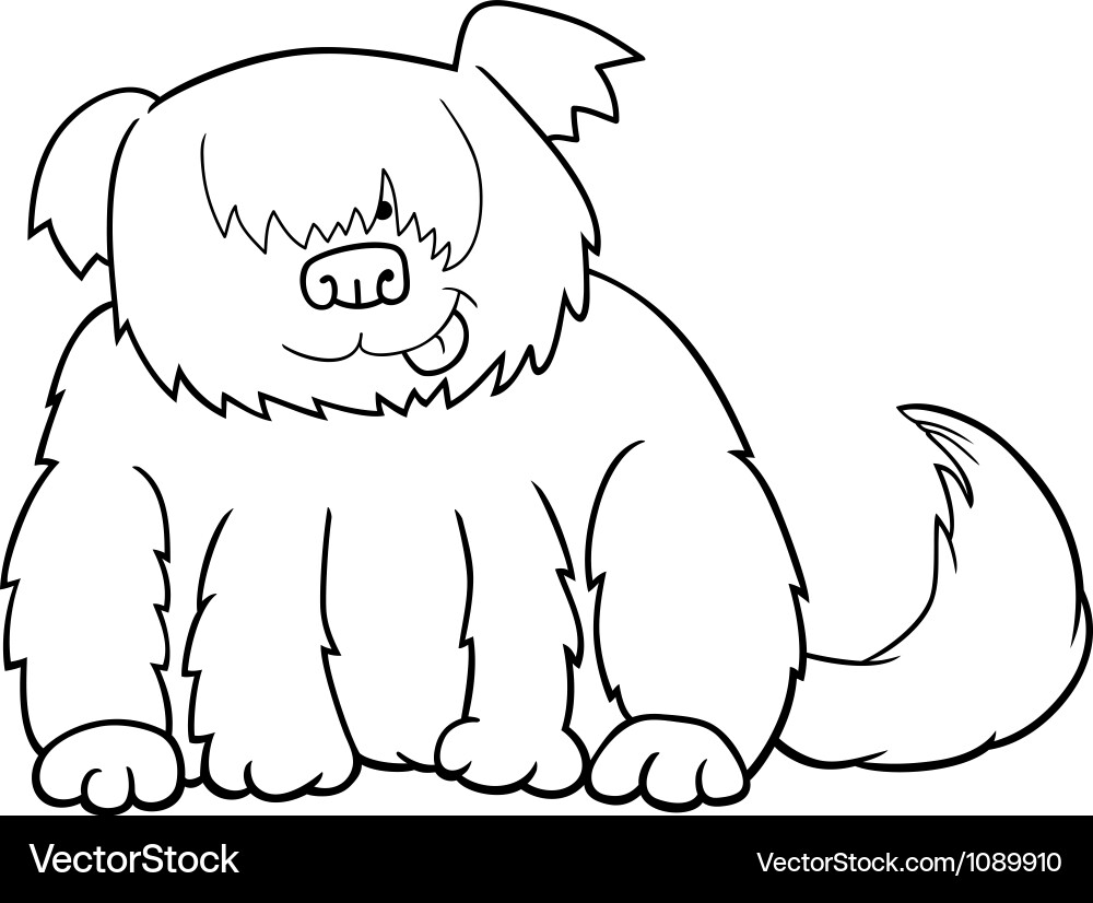 Sheepdog cartoon for coloring Royalty Free Vector Image