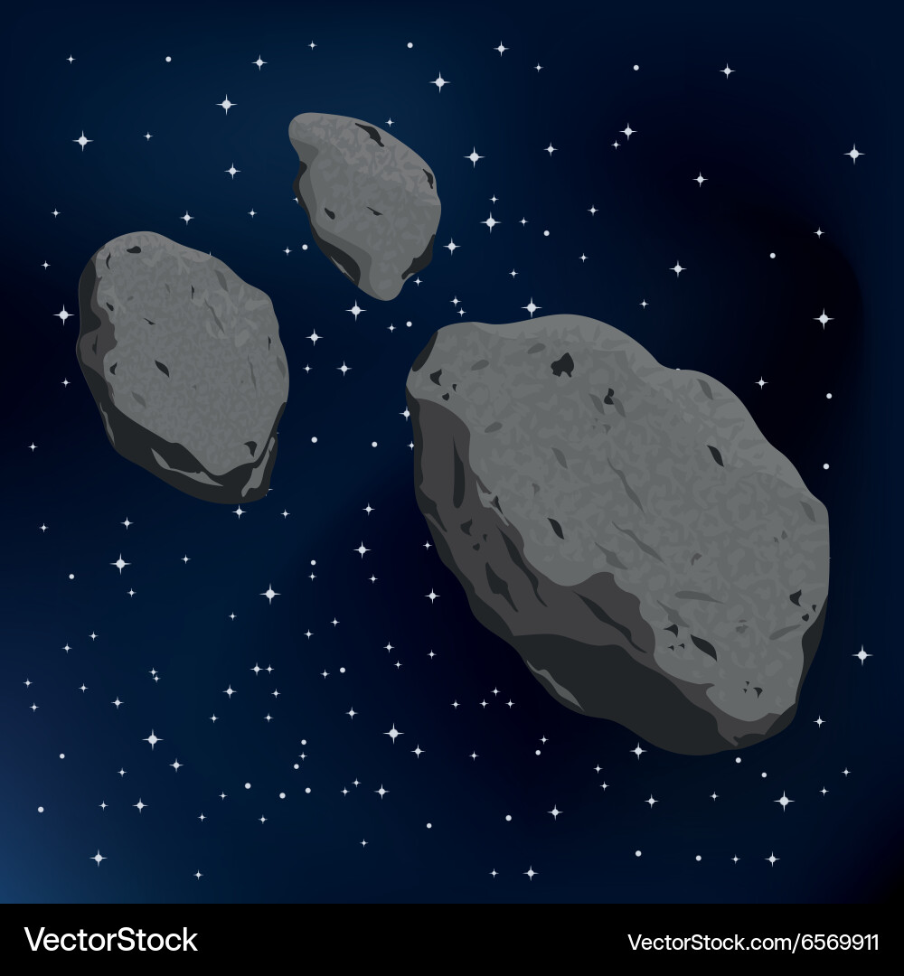An asteroid and meteorite Royalty Free Vector Image
