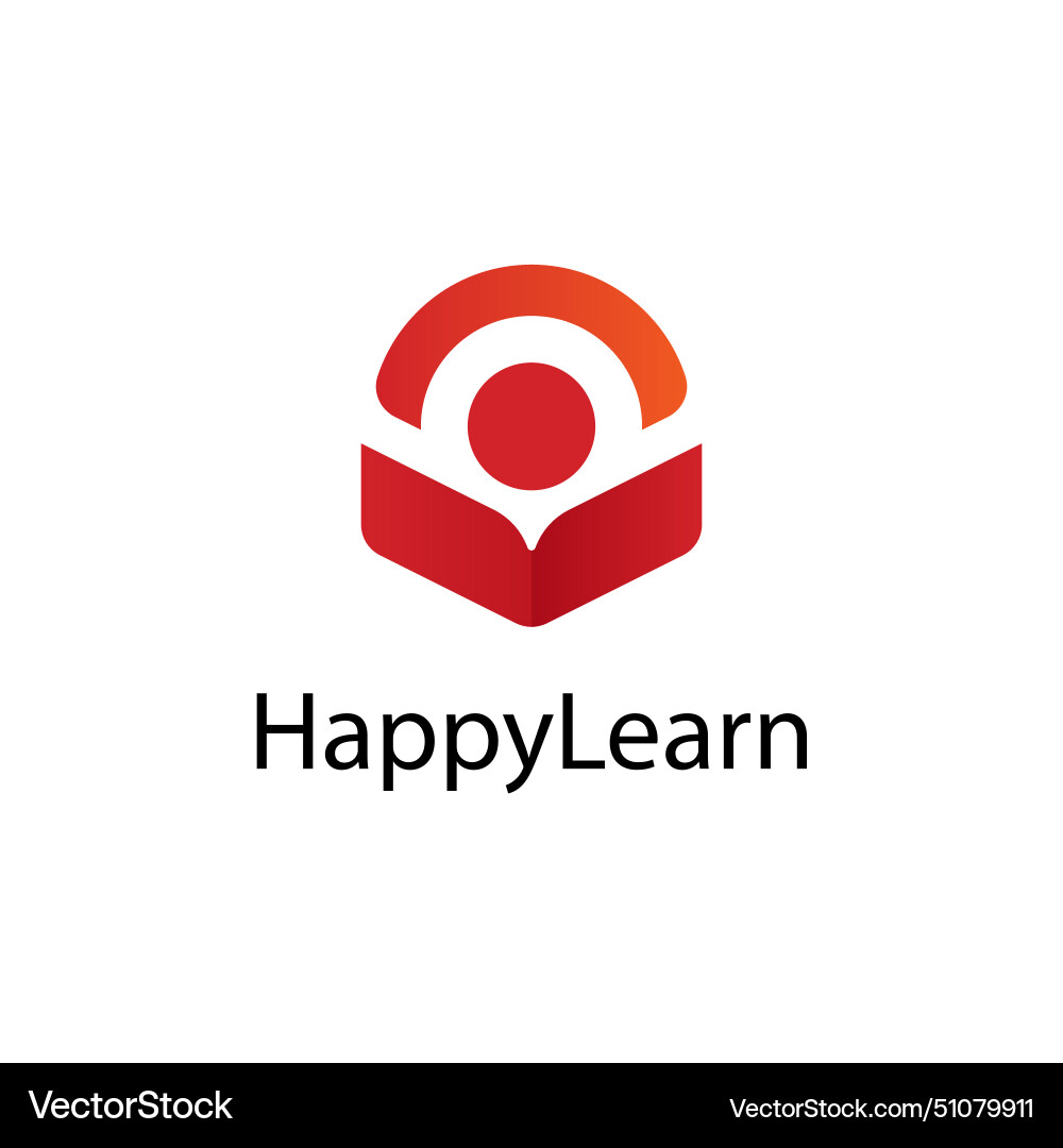 Education learn happy people book logo Royalty Free Vector