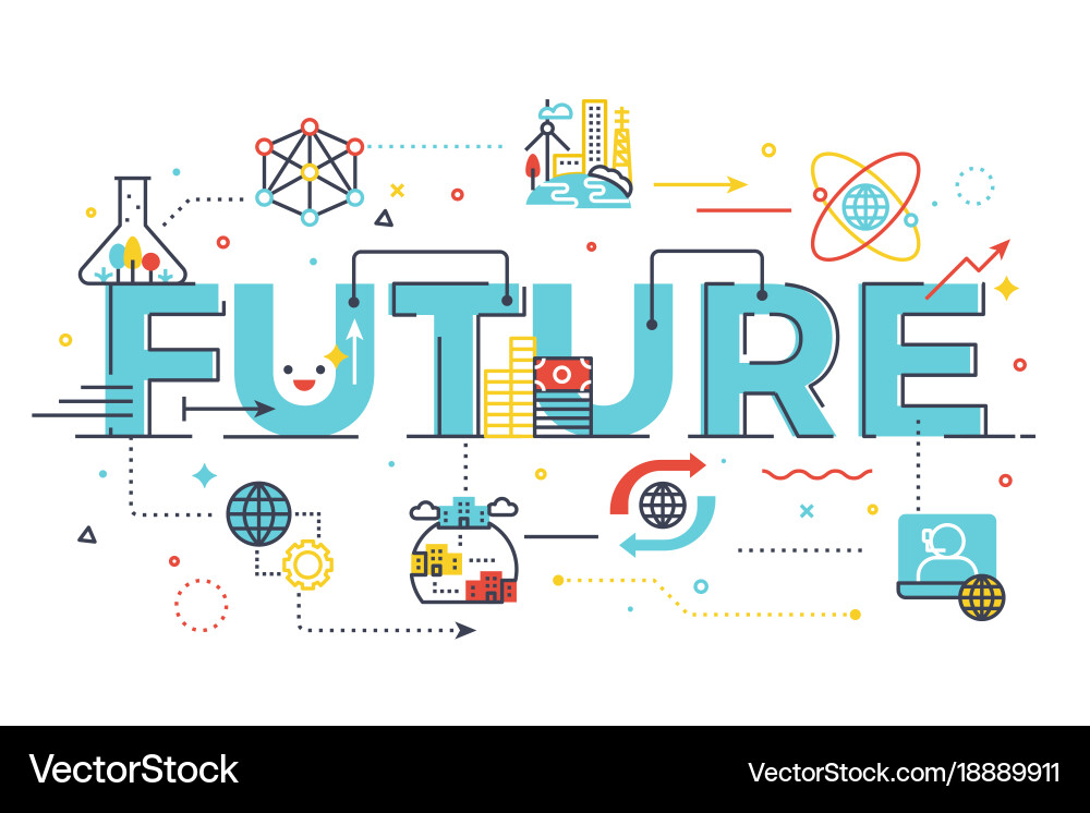 Future word lettering Royalty Free Vector Image