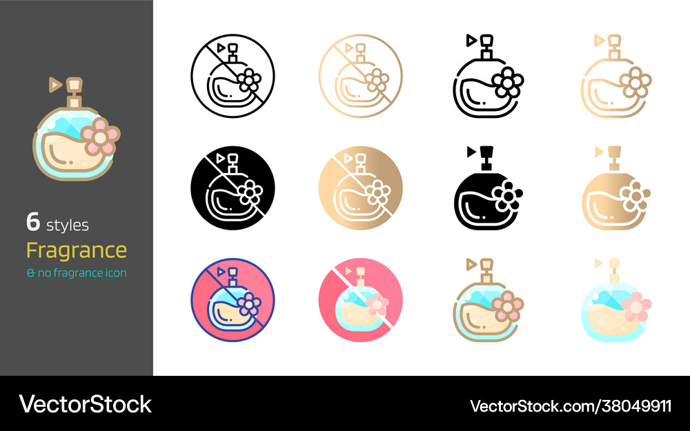 No fragrance icon various style Royalty Free Vector Image