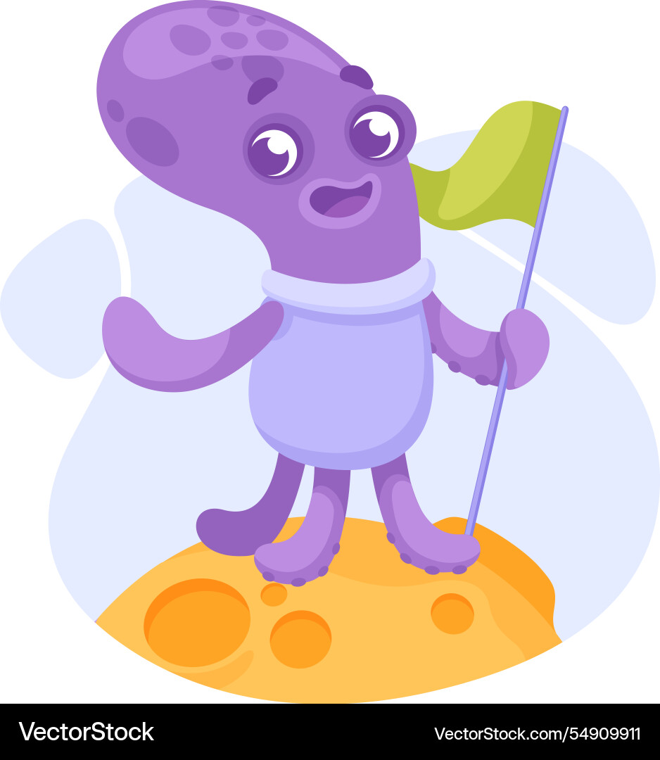 Octopus astronaut character in outer space Vector Image