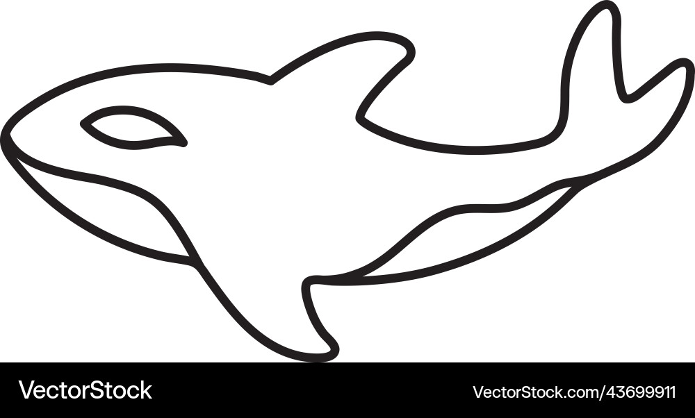 Orca line art icon design template Royalty Free Vector Image