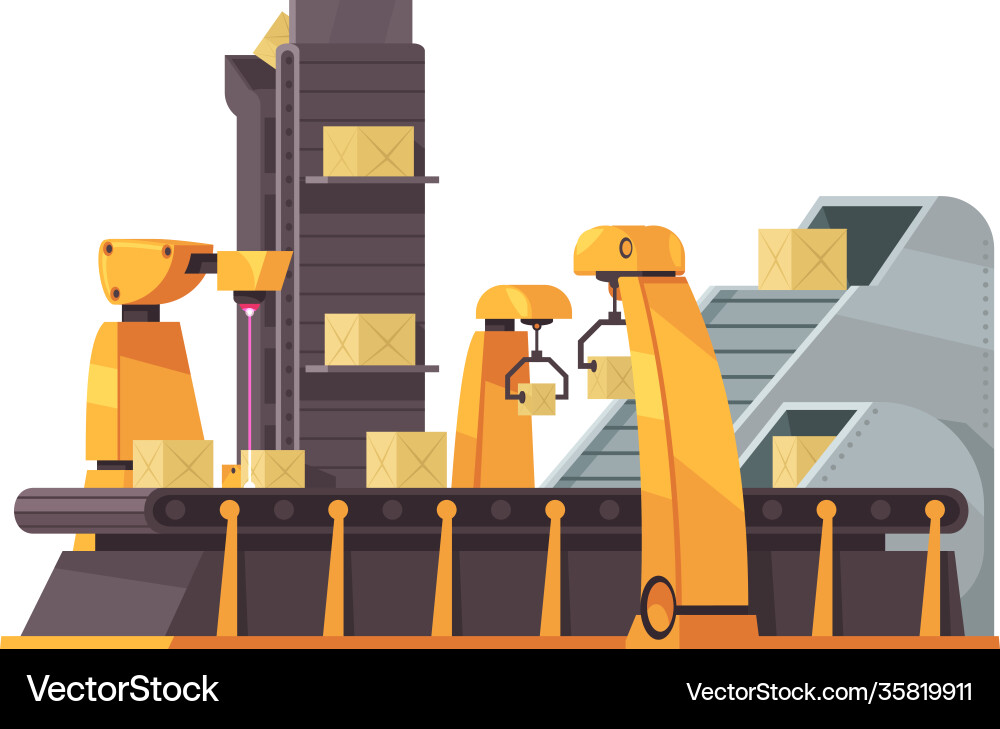 Packing factory machine Royalty Free Vector Image