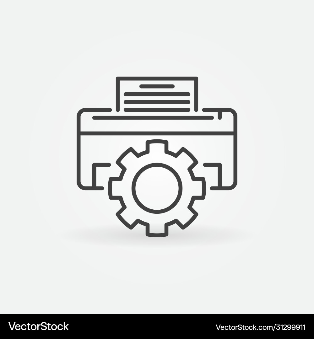 Printer repair concept icon in outline Royalty Free Vector