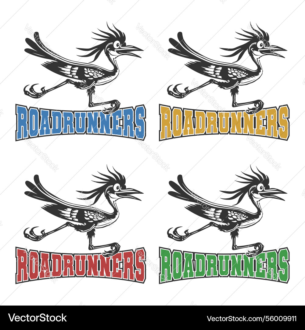 Roadrunners clip art design mascot Royalty Free Vector Image