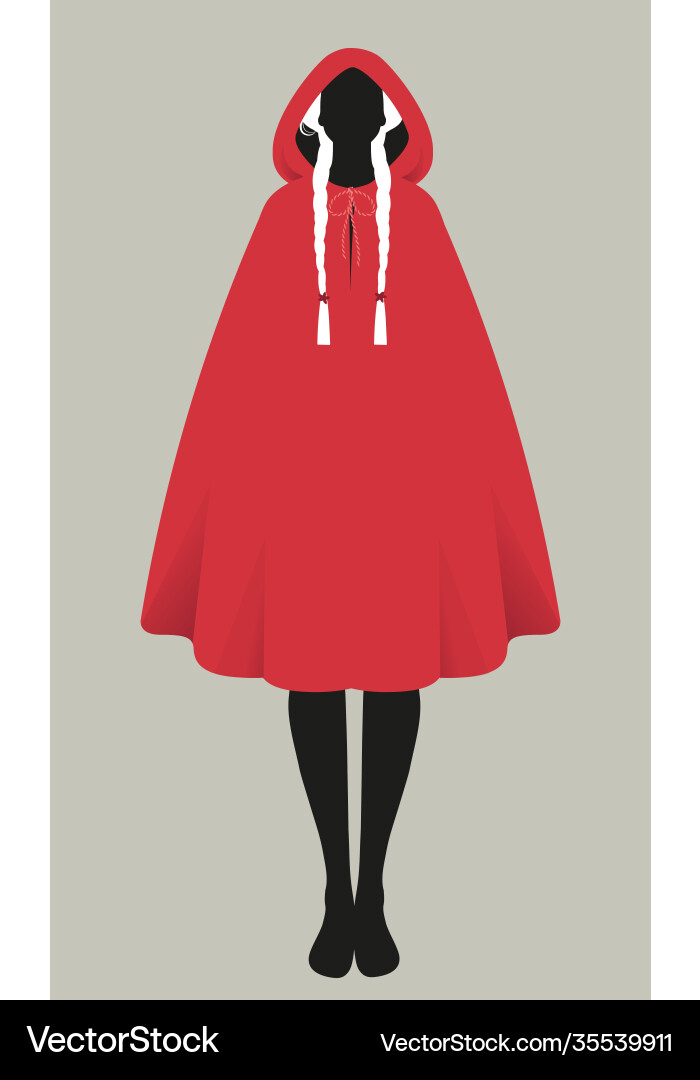 Silhouette little red riding hood combed Vector Image